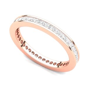 juno jewelry 14k rose gold channel set diamond eternity band ring (g-h/vs, 1 ct.), 6.5