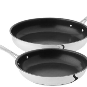 Cuisinart Chef's Classic Stainless Nonstick 2-Piece 9-Inch and 11-Inch Skillet Set - Black And Silver