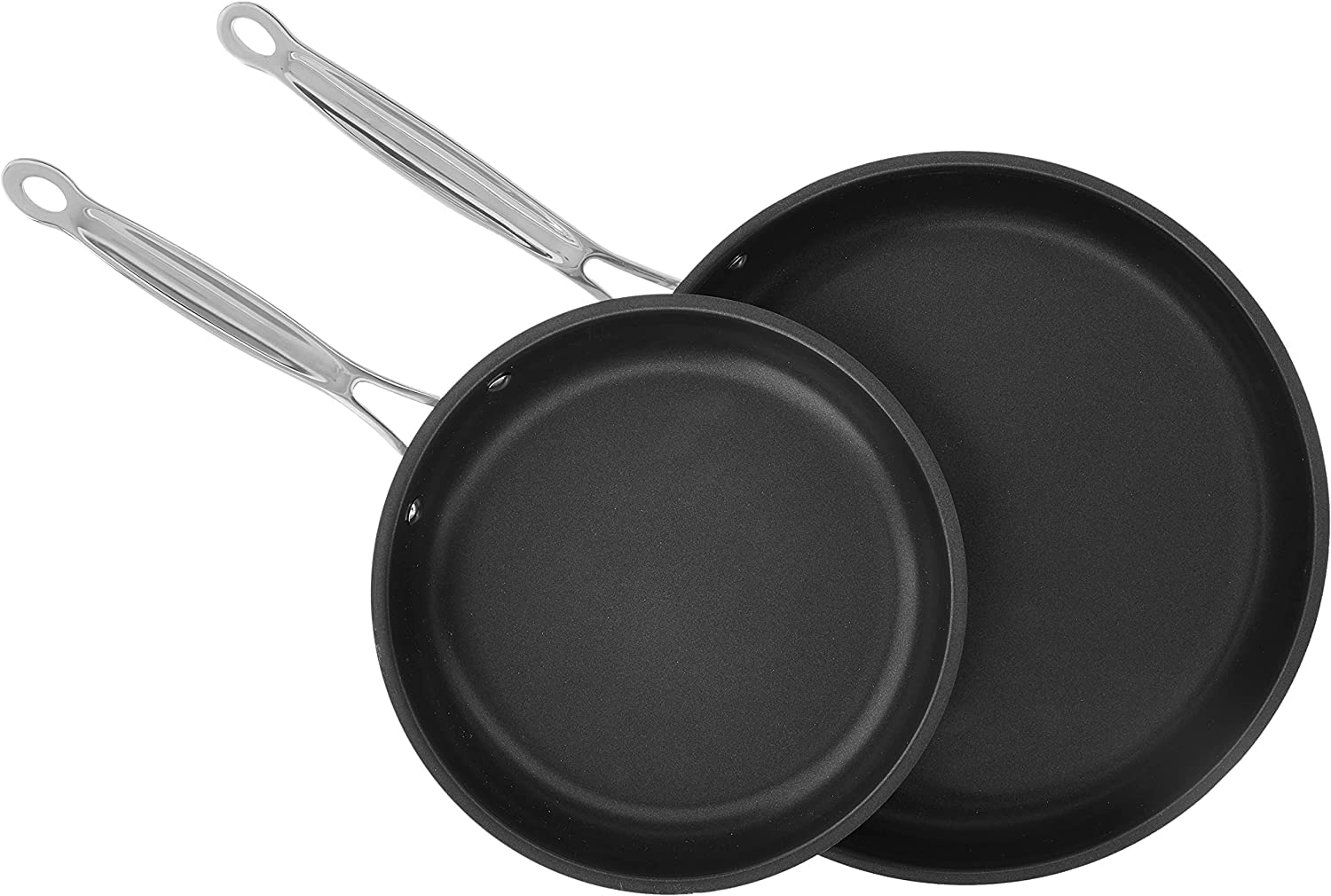 Cuisinart Chef's Classic Stainless Nonstick 2-Piece 9-Inch and 11-Inch Skillet Set - Black And Silver