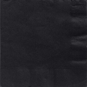 amscan jet black 8" x 8", big party pack dinner napkins, 40 ct