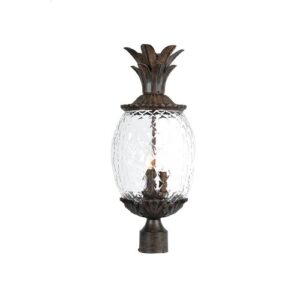 acclaim 7517bc lanai collection 3-light post mount outdoor light fixture, black coral