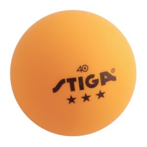 stiga tournament-quality 3-star ping pong balls – official size and 40mm weight – ultimate durability and high-performance table tennis balls – 6 pack (orange) - for indoor/outdoor ping pong tables