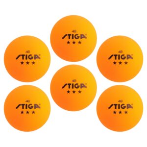 STIGA Tournament-Quality 3-Star Ping Pong Balls – Official Size and 40mm Weight – Ultimate Durability and High-Performance Table Tennis Balls – 6 Pack (Orange) - for Indoor/Outdoor Ping Pong Tables