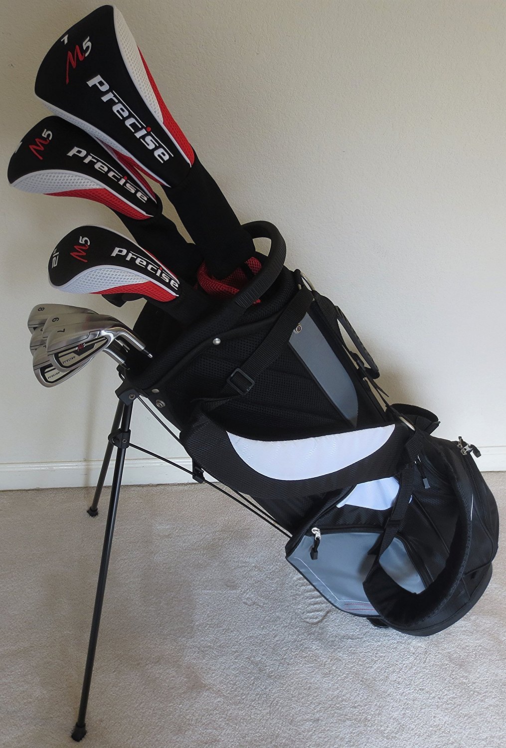 Mens Complete Golf Set Clubs Driver, Wood, Hybrid, Irons, Putter, & Stand Bag Professional