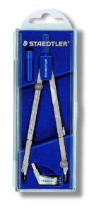 staedtler mars basic 554 t01 554 precision compass with extender in case with hinged lid silver