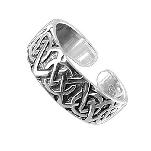 Gem Avenue 925 Sterling Silver 5mm Celtic knot Adjustable Toe Rings for Women