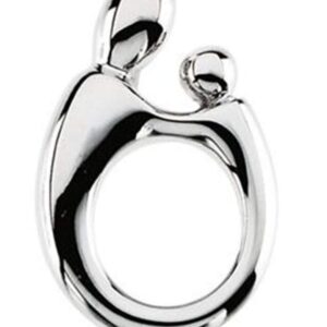 The Men's Jewelry Store (for HER) Rhodium-Plated 14k White Gold Mother and Child Hollow Back Pendant