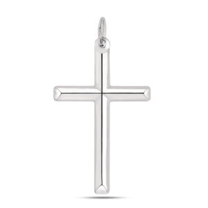 jewelry affairs sterling silver cross pendant, 15 x 30 mm