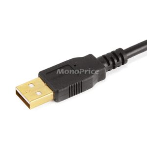 Monoprice 6-Feet USB 2.0 A Male to Micro 5pin Male 28/24AWG Cable with Ferrite Core (Gold Plated) (105458),Black