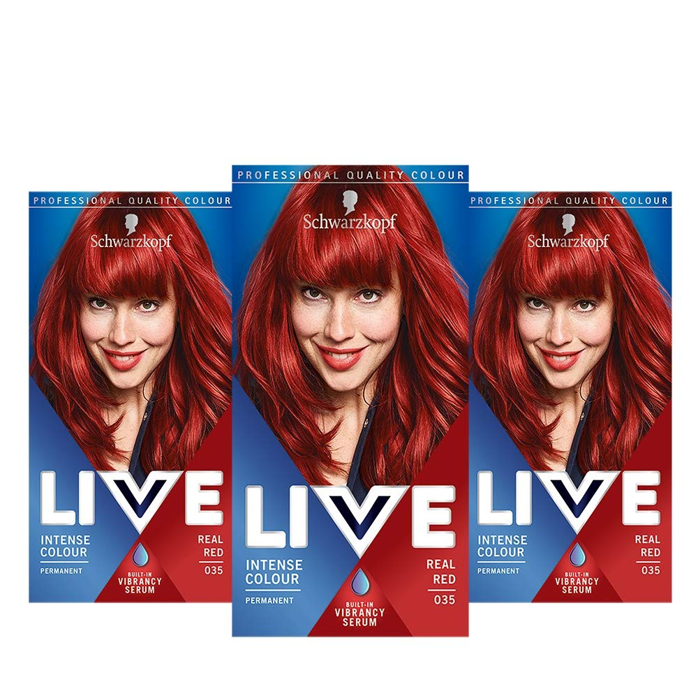 Schwarzkopf Live Intense Permanent Hair Colour, Real Red (number 35), 142ml