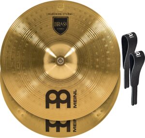 meinl 16” marching cymbal pair with straps - brass alloy traditional finish - made in germany, 2-year warranty (ma-br-16m)