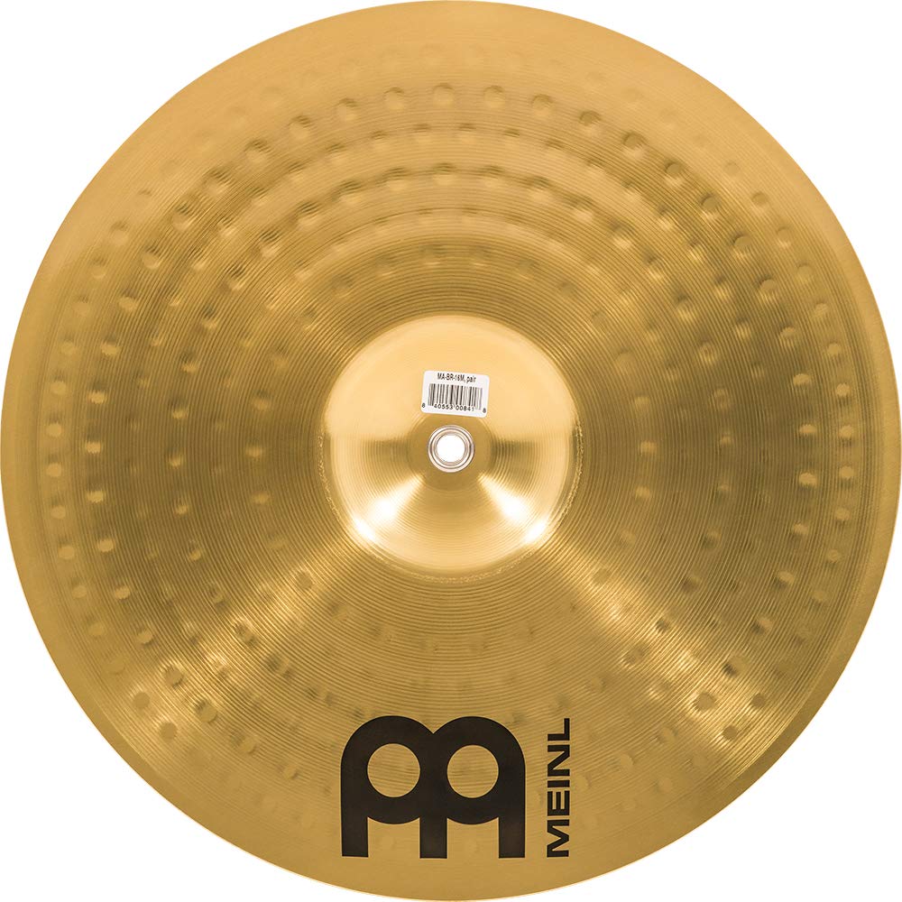 Meinl 16” Marching Cymbal Pair with Straps - Brass Alloy Traditional Finish - Made In Germany, 2-YEAR WARRANTY (MA-BR-16M)