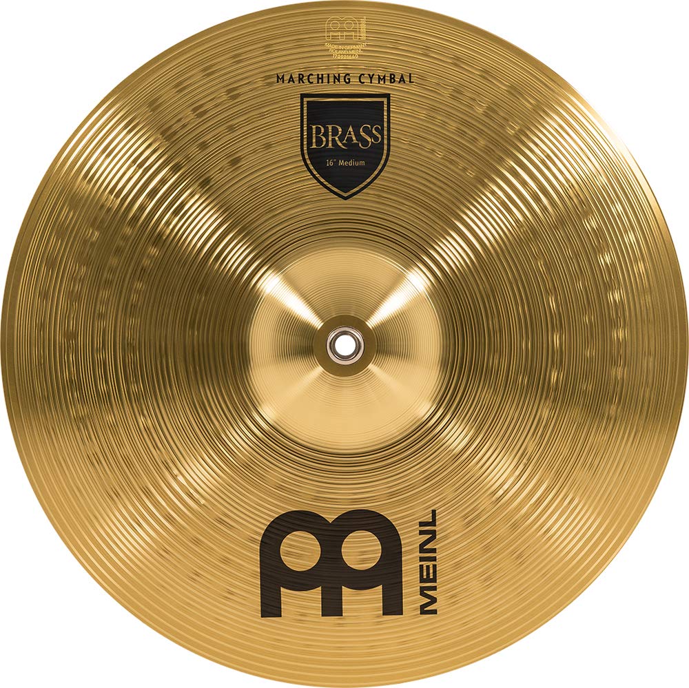 Meinl 16” Marching Cymbal Pair with Straps - Brass Alloy Traditional Finish - Made In Germany, 2-YEAR WARRANTY (MA-BR-16M)