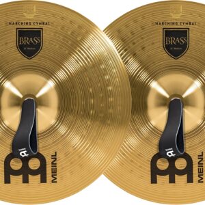 Meinl 16” Marching Cymbal Pair with Straps - Brass Alloy Traditional Finish - Made In Germany, 2-YEAR WARRANTY (MA-BR-16M)