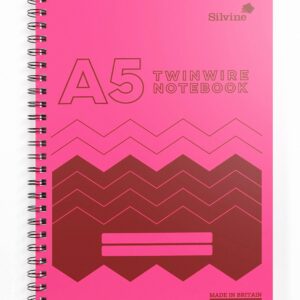 Silvine A5 Wirebound Notebook with 160 Lined Pages and Durable polyprop Covers. [Assorted Pack of 10],POLYA5AC