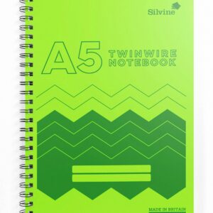 Silvine A5 Wirebound Notebook with 160 Lined Pages and Durable polyprop Covers. [Assorted Pack of 10],POLYA5AC