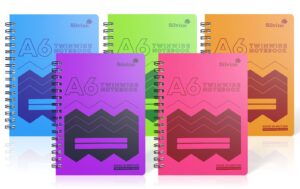 silvine 160 page a6 wirebound notebooks with durable wipe clean covers [assorted pack of 10]