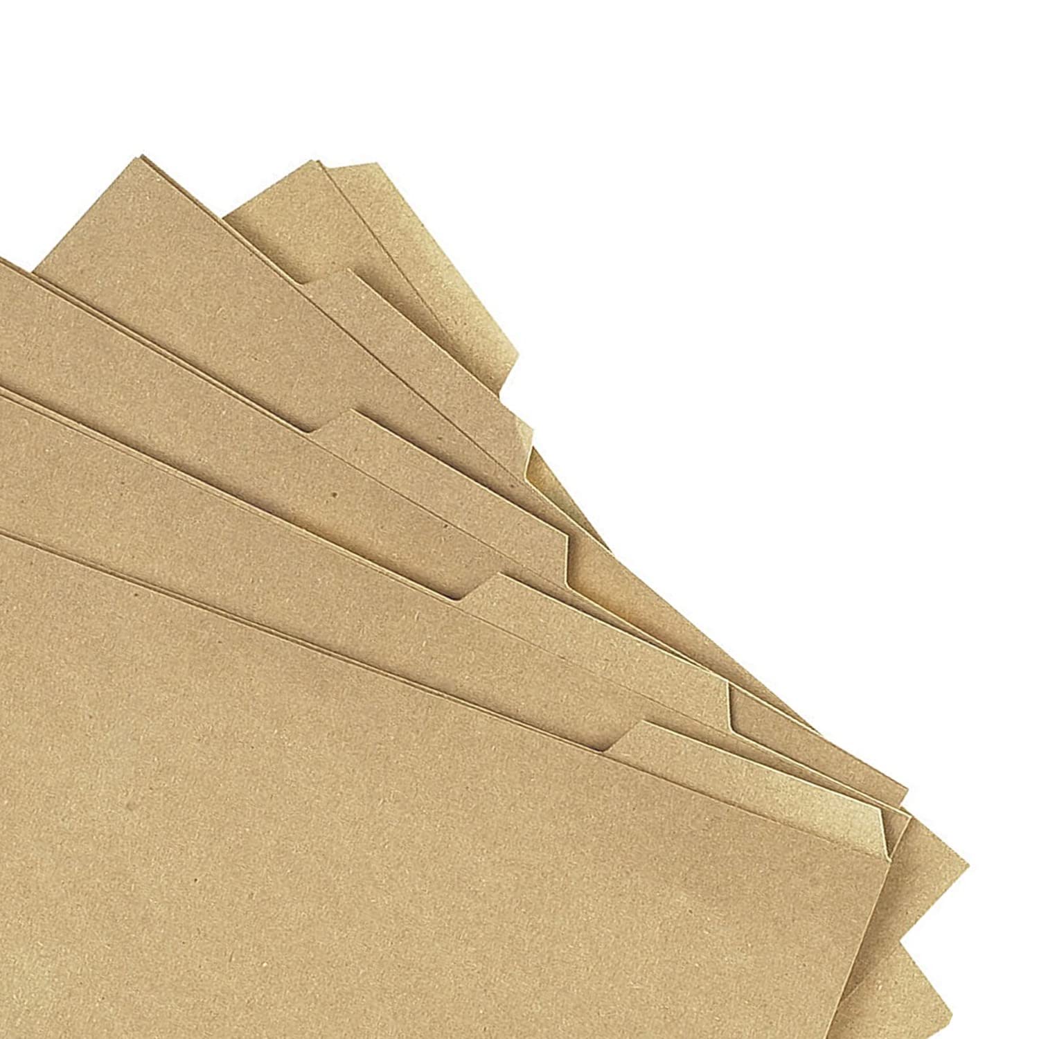 Q-Connect Tabbed Folder Foolscap Buff, 170 GSM KF01578 - Pack of 100