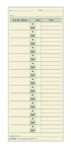 tops job cards, 2-sided, 3-1/2" x 8-1/2", manila, green print front/back, 500-count (1290)