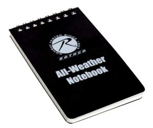 rothco all-weather waterproof notebook (3" x 5", black)