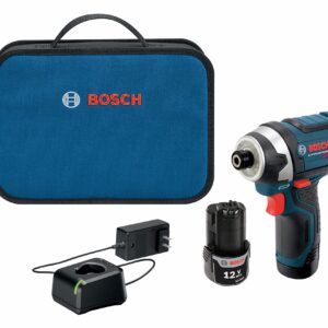 BOSCH PS41-2A 12V Max 1/4-Inch Hex Impact Driver Kit with 2 Batteries, Charger and Case,Blue