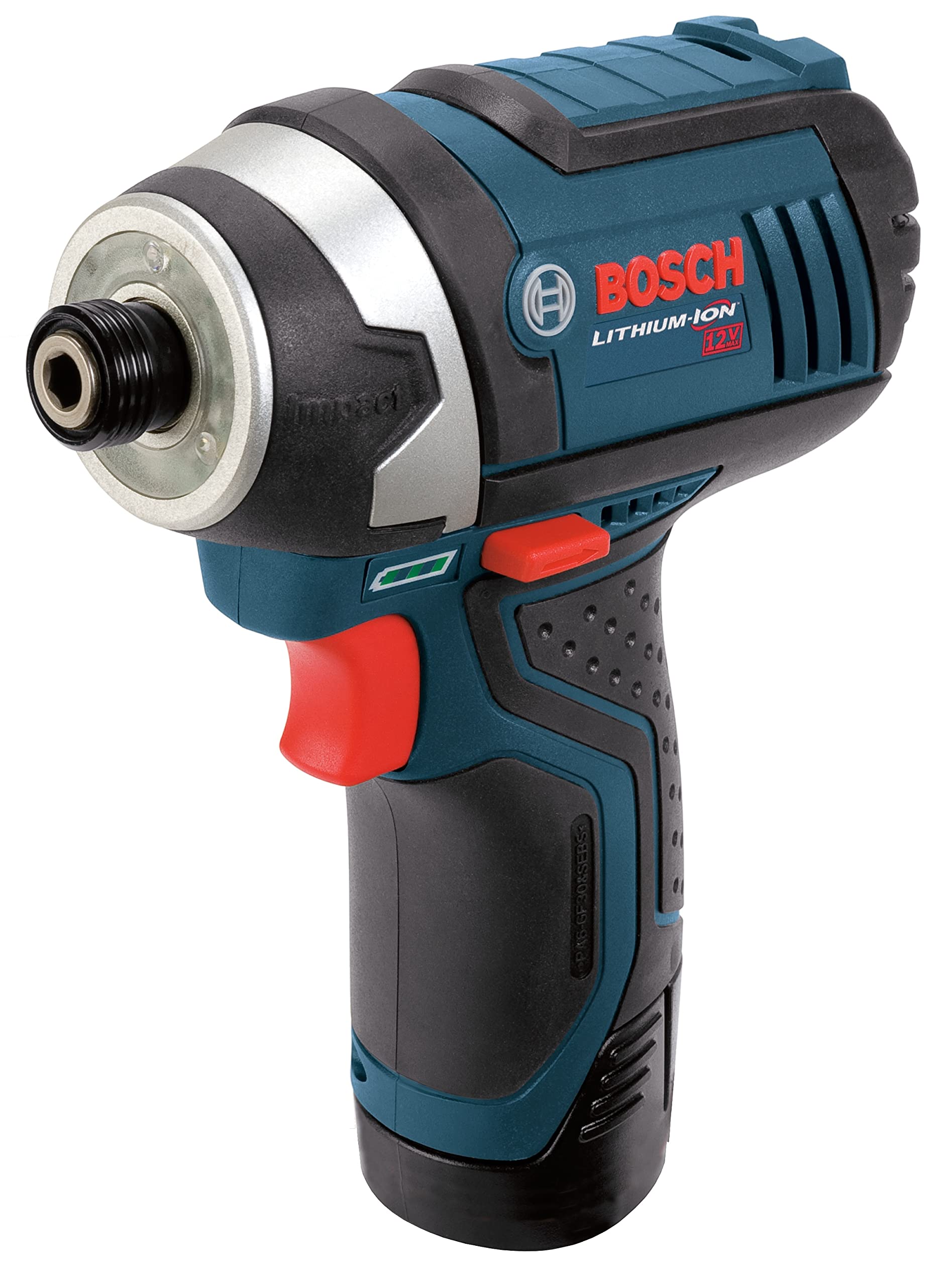 BOSCH PS41-2A 12V Max 1/4-Inch Hex Impact Driver Kit with 2 Batteries, Charger and Case,Blue