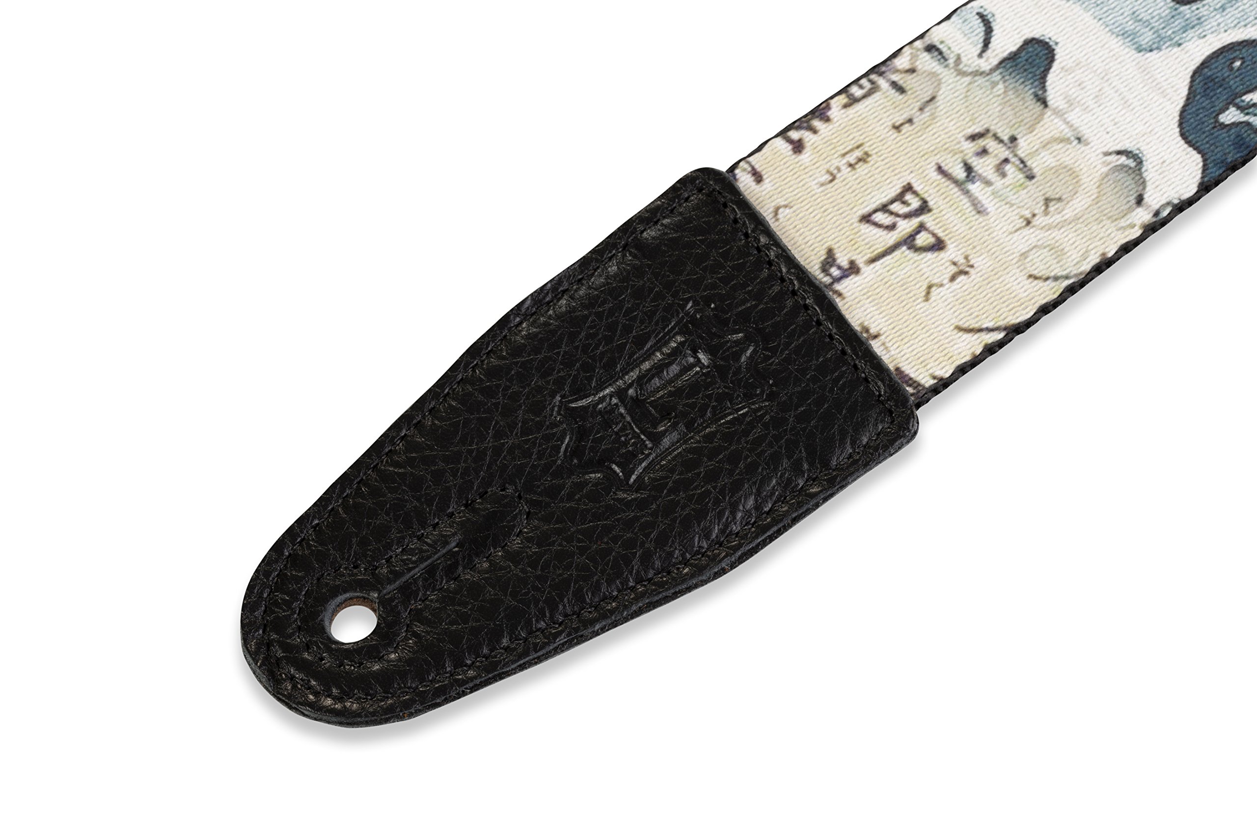 Levy's Leathers 2" Wide Polyester Guitar Strap with Genuine Leather Ends; Koi Fish Motif (MPD2-016)