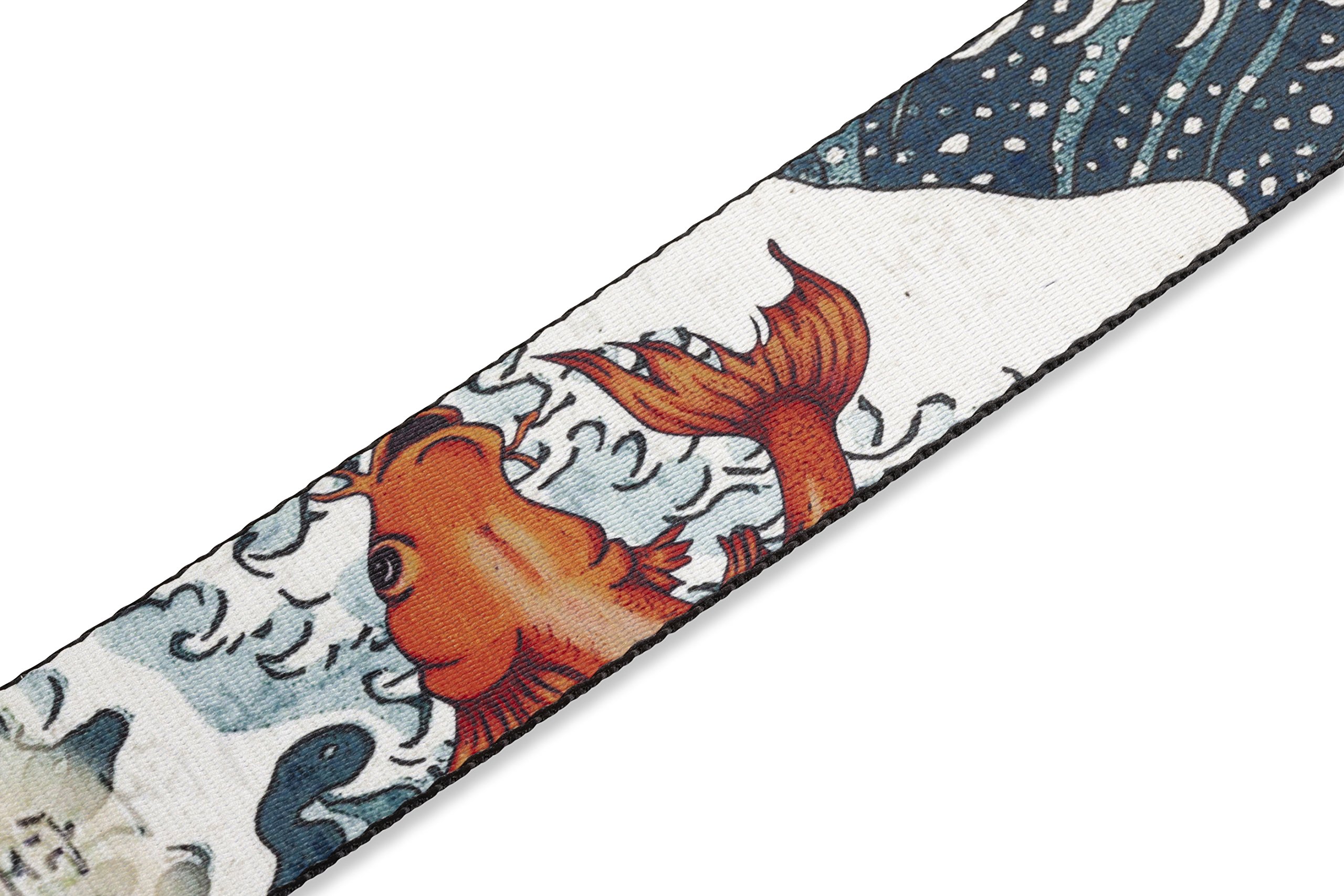 Levy's Leathers 2" Wide Polyester Guitar Strap with Genuine Leather Ends; Koi Fish Motif (MPD2-016)