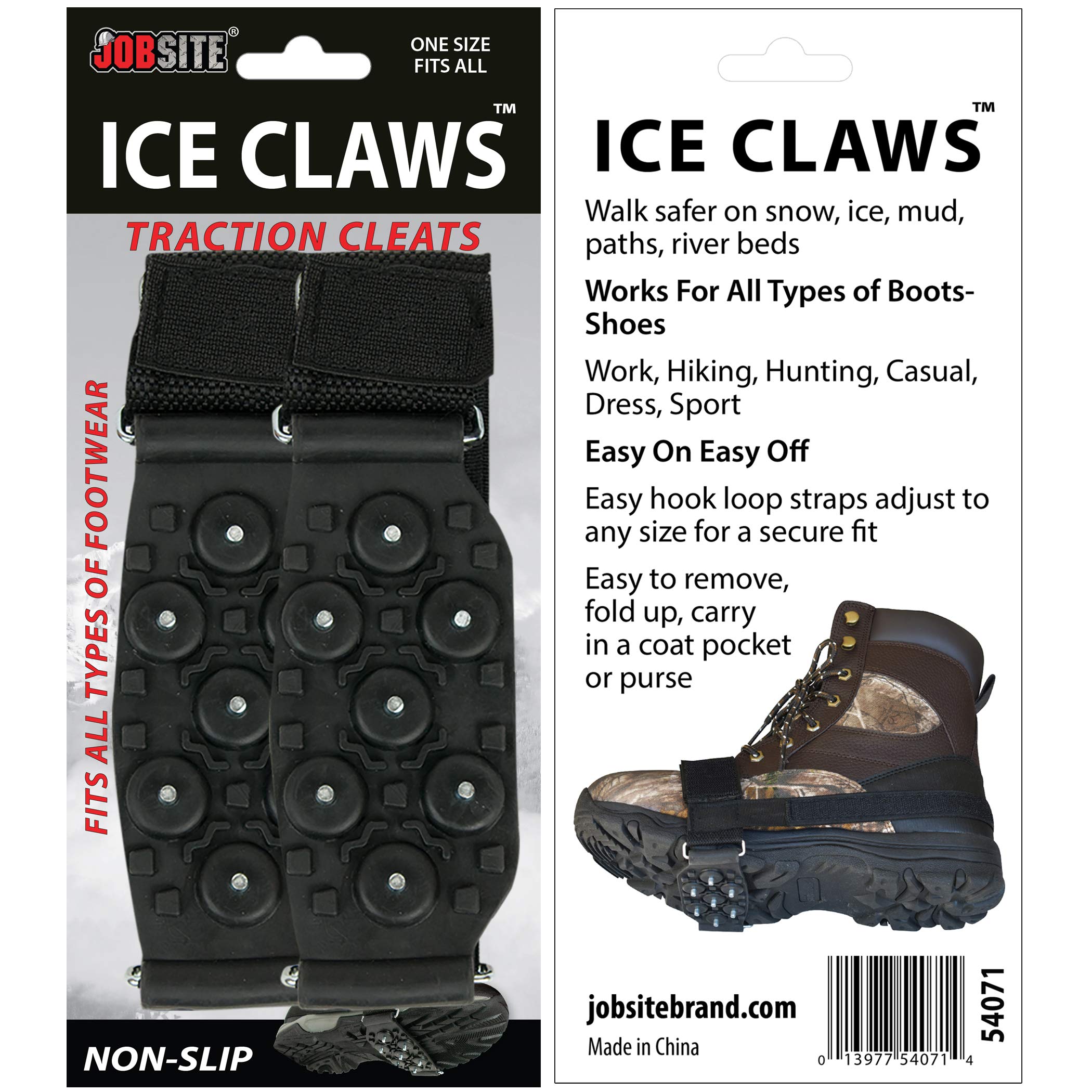 Job SITE Jobsite Ice Claws Snow & Ice Traction Cleats (1 Pack)