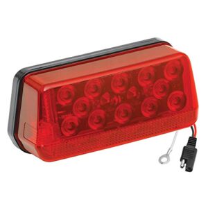 wesbar 281595 waterproof red led wrap-around tail trailer light, left/roadside, 8-function stop, turn & tail lamp, compatible with trailers over 80 inches wide