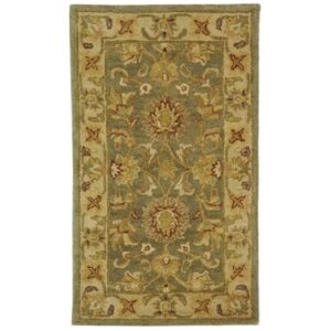 SAFAVIEH Antiquity Collection Area Rug - 8'3" x 11', Green & Gold, Handmade Traditional Oriental Wool, Ideal for High Traffic Areas in Living Room, Bedroom (AT313A)