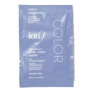 ion color defense after color sealer packette, paraben-free, increases softness and shine