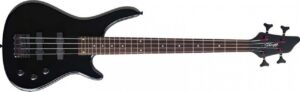 stagg bc300 nylon 4-string fusion 3/4-size electric bass guitar - black