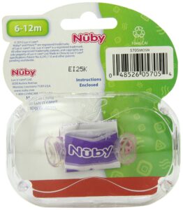 nuby 2-pack prism orthodontic pacifiers, colors may vary