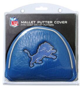 team golf nfl detroit lions golf mallet putter cover golf club mallet putter headcover, fits most mallet putters, scotty cameron, daddy long legs, taylormade, odyssey, titleist, ping, callaway