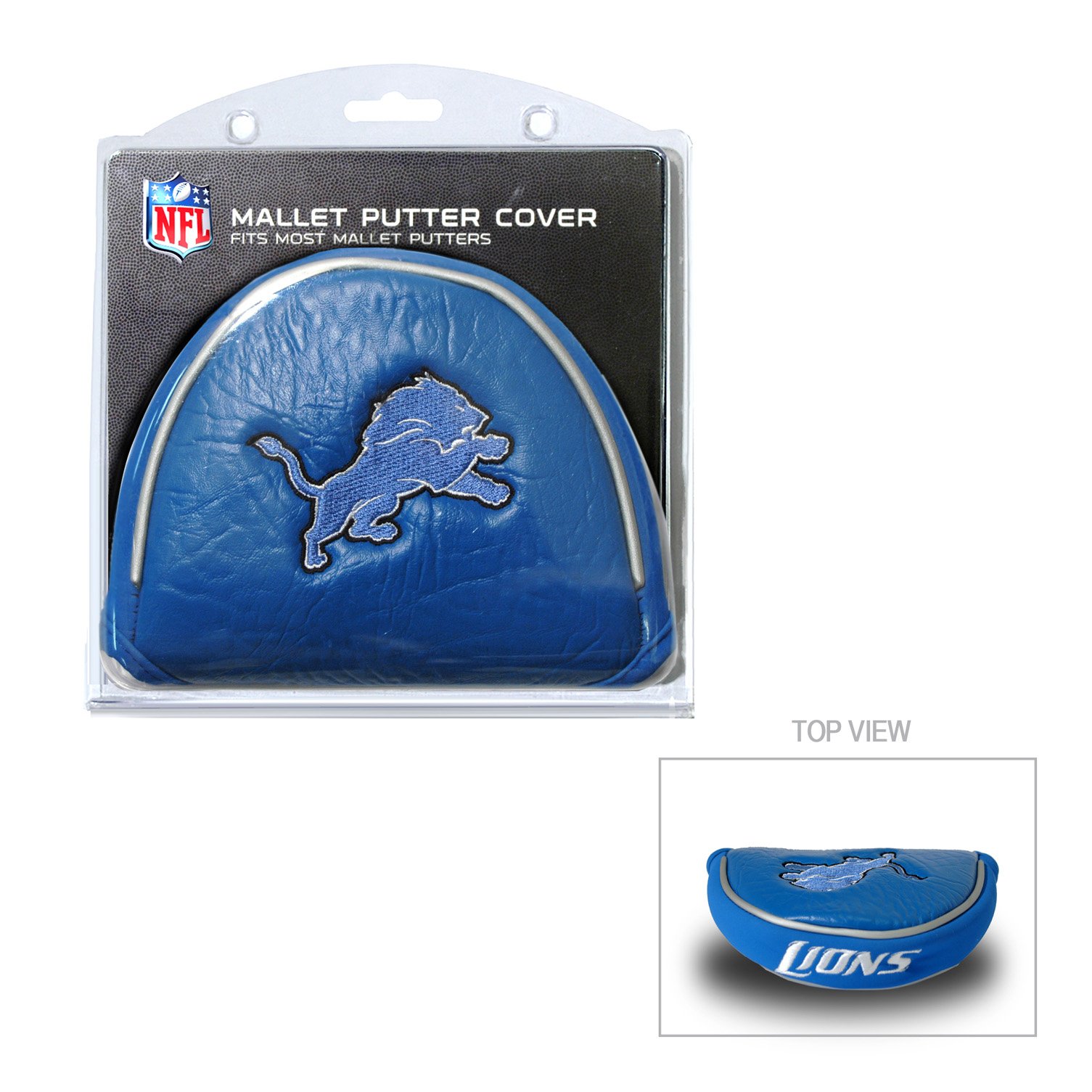 Team Golf NFL Detroit Lions Golf Mallet Putter Cover Golf Club Mallet Putter Headcover, Fits Most Mallet Putters, Scotty Cameron, Daddy Long Legs, Taylormade, Odyssey, Titleist, Ping, Callaway