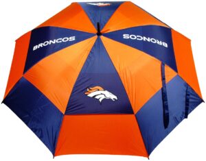 team golf nfl denver broncos golf umbrella 62" golf umbrella with protective sheath, double canopy wind protection design, auto open button