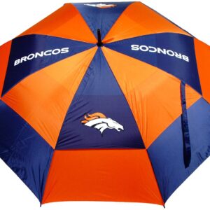 Team Golf NFL Denver Broncos Golf Umbrella 62" Golf Umbrella with Protective Sheath, Double Canopy Wind Protection Design, Auto Open Button