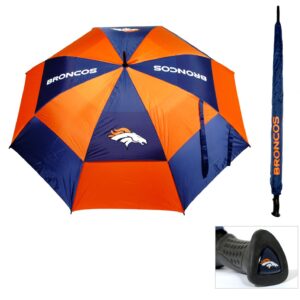 Team Golf NFL Denver Broncos Golf Umbrella 62" Golf Umbrella with Protective Sheath, Double Canopy Wind Protection Design, Auto Open Button