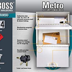 Mail Boss 7162 Metro, Black High Capacity Wall Mounted Locking Security Mailbox,Medium