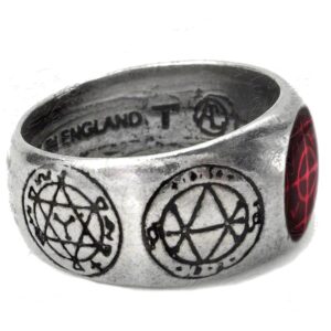 Agla Alchemy Gothic Pewter Talisman Ring - size 7