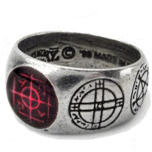 Agla Alchemy Gothic Pewter Talisman Ring - size 7