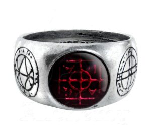 agla alchemy gothic pewter talisman ring - size 11