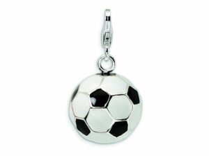 adornica diamonds amore lavita sterling silver enamel soccer ball lobster clasp bracelet charm