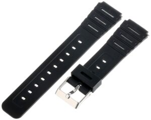 timex men's q7b727 resin performance sport 18mm black replacement watchband