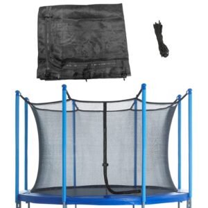 machrus upper bounce trampoline net replacement 7.5ft 8ft 9ft 10ft 12ft 13ft 14ft 15ft 16ft- safety net for straight poles/arches round trampoline- inside enclosure with straps- uv & tear-resistant