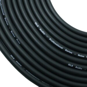 GLS Audio 25ft Patch Cable Cords - XLR Male to 1/4" TRS Black Cables - 25' Balanced Snake Cord (NOTE: This IS NOT A MIC CABLE!)