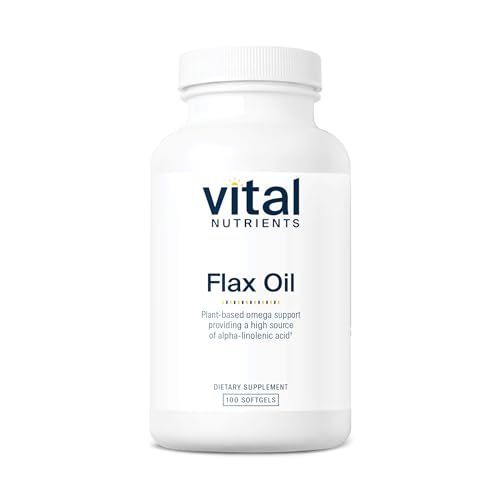 Vital Nutrients Flax Seed Oil 3000mg | Cold Pressed Flax Oil with high concentration of ALA for Heart Health* | Gluten, Dairy and Soy Free | Non-GMO | 100 Softgels