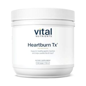 vital nutrients heartburn tx | supplement helps decrease occasional heartburn and indigestion | with glycine, glutamine and licorice root | vegetarian | gluten, dairy and soy free | 50 servings