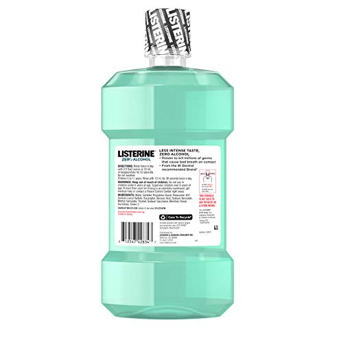 Listerine Zero Mouthwash, Clean Mint, 50.7-Ounce (1.5 L)